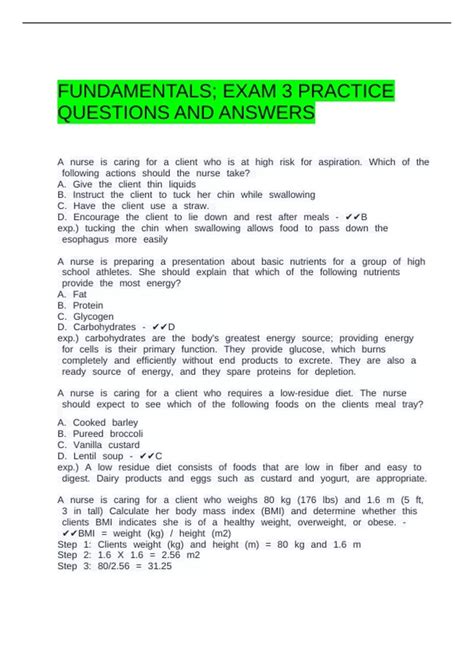 fundamentals exam 3 practice questions and answers ctfa certified