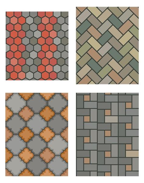 Premium Vector Geometric Stone Pattern Color Block Floor Tiles