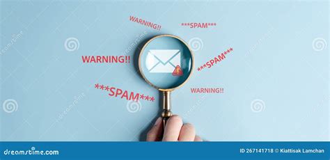 Email Spam Virus Warning Caution Sign For Notification On Internet Letter Security Protect Junk