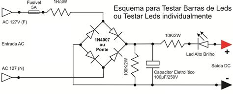 Testador de Barra Led Simples Projetos Montagens e Mecatrônica EletrônicaBR com