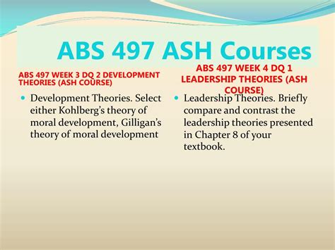 Ppt Abs 497 Ash Tutorial Courseuoptutorial Powerpoint Presentation