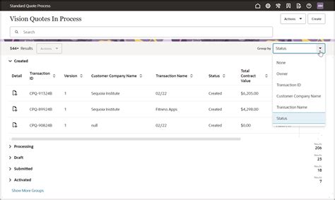 redwood quotes list ui