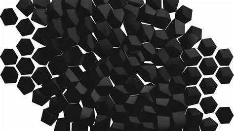 Abstract Surface Of Black Hexagons Premium Ai Generated Image