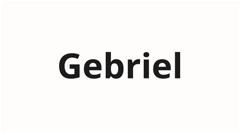 How To Pronounce Gebriel Гэбриэл Gabriel In Russian Youtube