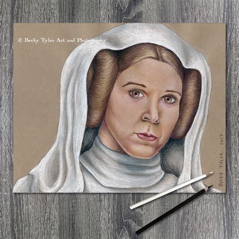 Princess Leia Fan Art Drawing Pencil Drawing Wall Art Wall Decor