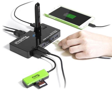 Plugable Usb 3 0 10 Port Hub With 48w Power Adapter Plugable Technologies