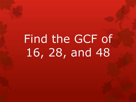 GCF And LCM Review