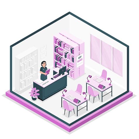Free Vector Library Reception Concept Illustration
