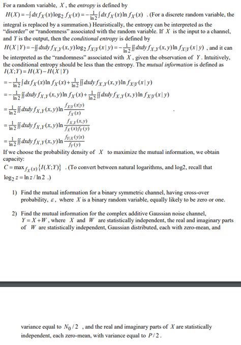 For A Random Variable X The Entropy Is Defined By Chegg