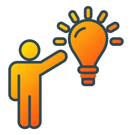 Premium Vector A Man Pointing At A Light Bulb That Says Light