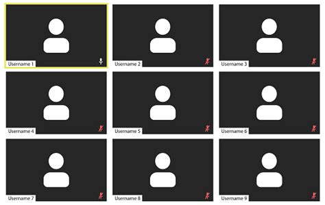 데스크톱의 비디오 회의 및 모임 응용 프로그램을 위한 Ui Ux 템플릿입니다 사용자 4명 거리가 먼에 대한 스톡 벡터 아트 및