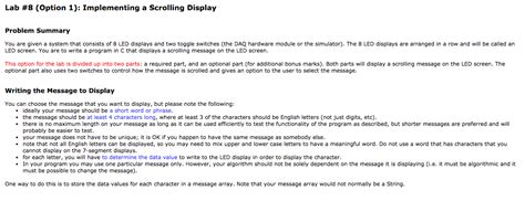 Solved Lab 8 Option 1 Implementing A Scrolling Display