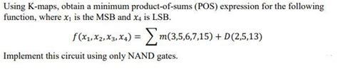 solved using k maps obtain a minimum product of sums pos
