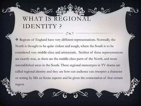 Regional Identity Representations In British Tv Drama Pptx