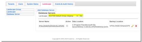 how to set up ops console with an environment having one db server and
