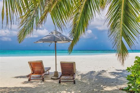 Premium Photo Tropical Beach Nature As Summer Landscape With Lounge