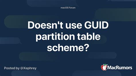 Doesnt Use Guid Partition Table Scheme Macrumors Forums