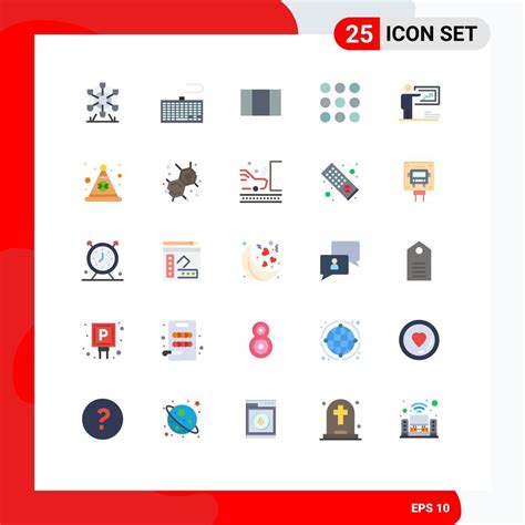Set Of 25 Vector Flat Colors On Grid For Man Strategy Layout Solution Dots Editable Vector