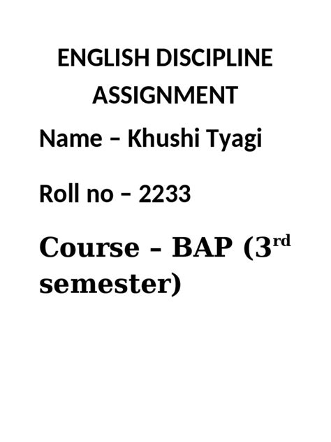 English Discipline Assignment 2233 Pdf Stanzaic Form Composition And Creative Writing