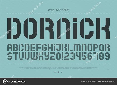 Трафаретные буквы и цифры Stock Vector by ©metrue 170819968