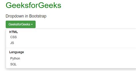 Bootstrap Dropdowns And Responsive Tabs Geeksforgeeks