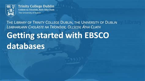 Getting Started With EBSCO Databases YouTube