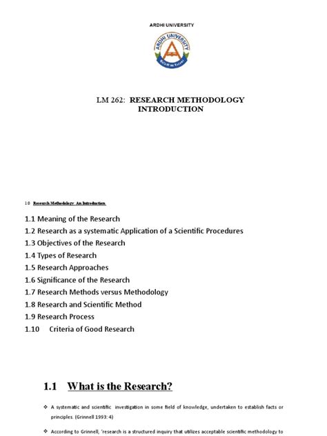 Research Methodology An Introduction Pdf Methodology Scientific Method