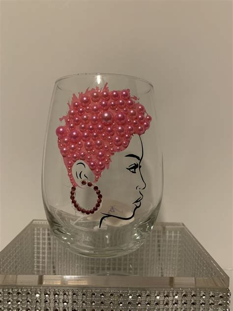 Bling Afrocentric Wine Glass Jamie” Wine Glass Crafts Diy Wine