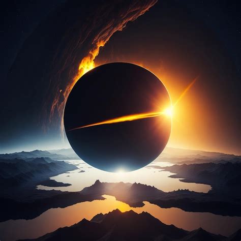 Premium Ai Image Amazing Scientific Background Total Solar Eclipse