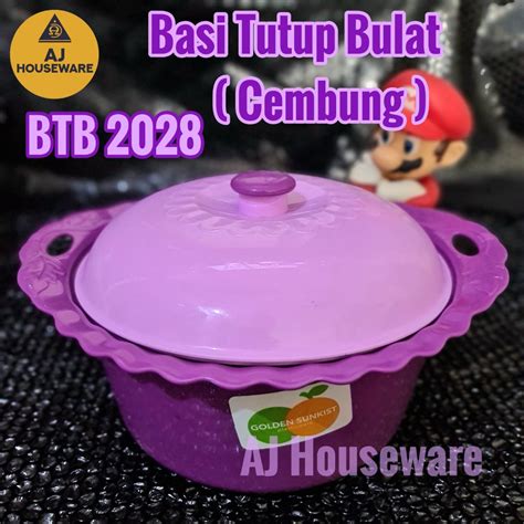 Jual BTB 2028 BASI PRASMANAN TUTUP BULAT HIJAU MANGKOK TUTUP GOLDEN