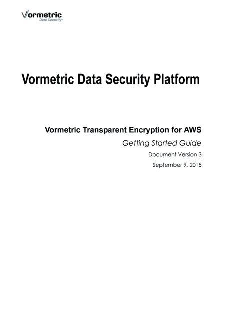 Fillable Online Vormetric Data Security Platform Architecture Thales
