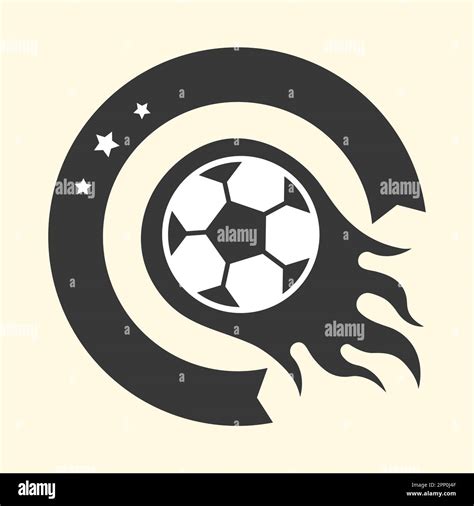 Black And White Firing Soccer Ball With Half Circle Ribbon On Cosmic