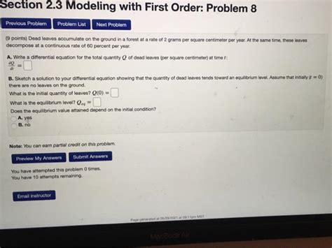 Solved Section 2 3 Modeling With First Order Problem 8