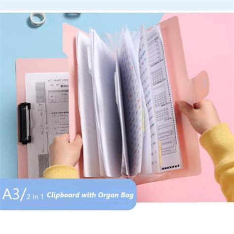 A3 Clipboard With Expanding File 2 In1 File Folder Document Clipboard 8 Pocket Folder Organizer