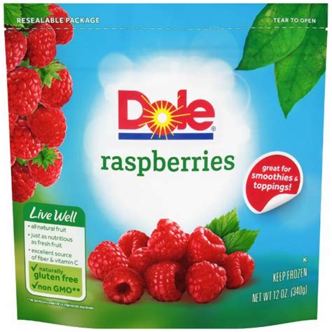 Dole Frozen Fruit Raspberries Nutrition And Ingredients Greenchoice