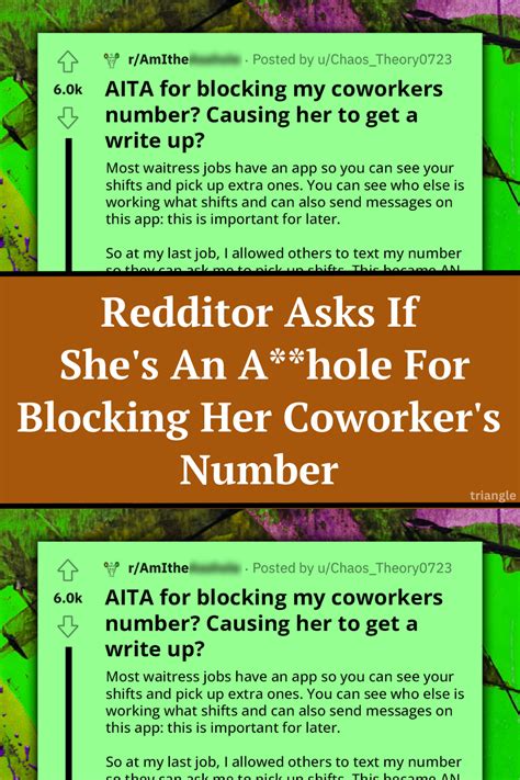 Redditor Asks If She S An A Hole For Blocking Her Coworker S Number