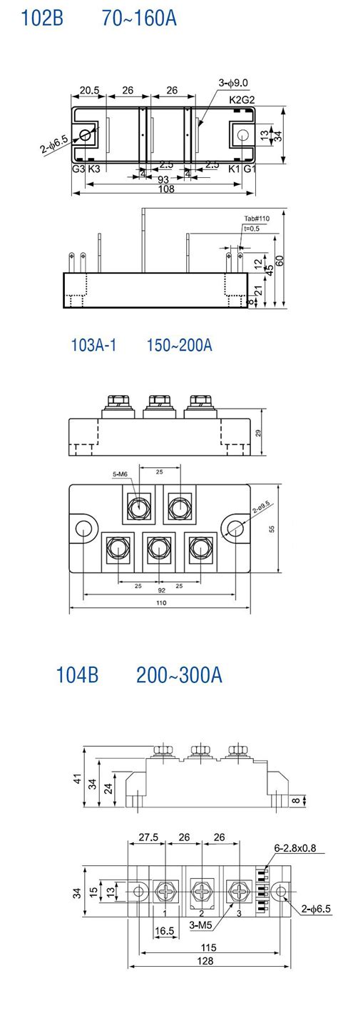 Three Phase Semi Control Thyristor Bridge Module Mfs High Quality Three Phase Semi Control