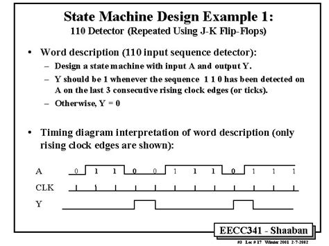 State Machine Design Procedure 1 Build Stateoutput Table