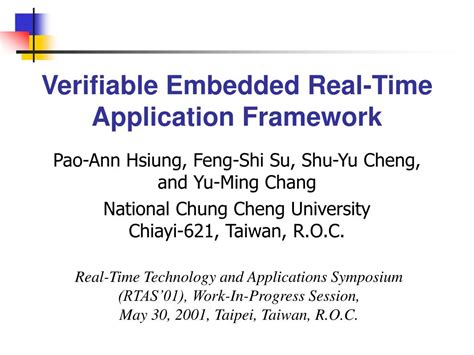 Ppt Verifiable Embedded Real Time Application Framework Powerpoint Presentation Id3394354