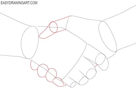 How To Draw A Handshake Easy Drawing Art