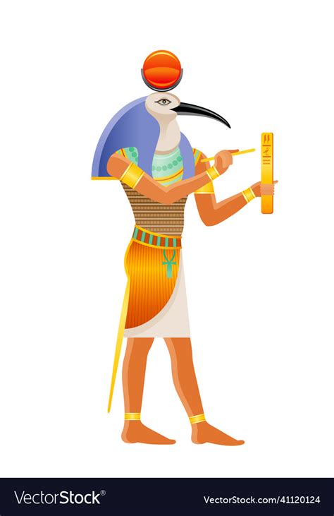 Ancient Egyptian God Thoth Deity With Ibis Head Vector Image