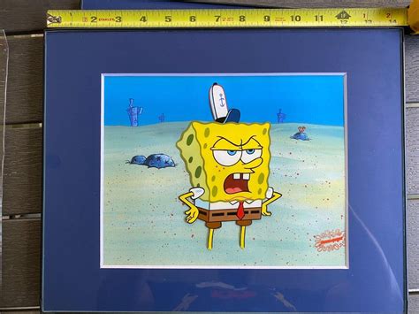 Rare Spongebob Squarepants Production Cel From First Season Framed W
