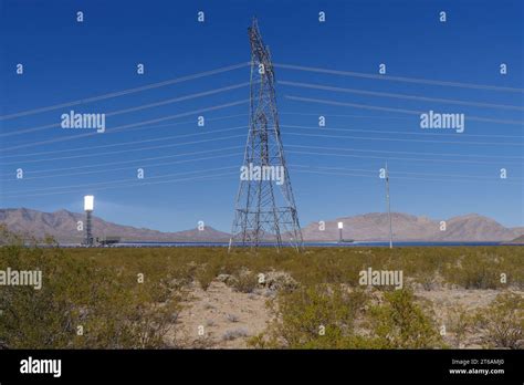 Ivanpah Solar Electric Generating System Shown In The Mojave Desert