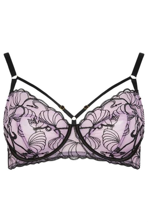 Playful Promises Jessie Pink Embroidered Balcony Bra Yours Clothing