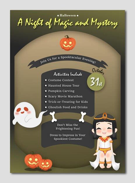 Premium Vector Vector Happy Halloween Party Poster Template Vector