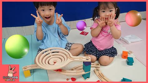 나무 기차 자동차 블럭 장난감 놀이 구슬 레일 놀이터 말이야와아이들 네이버 Tv