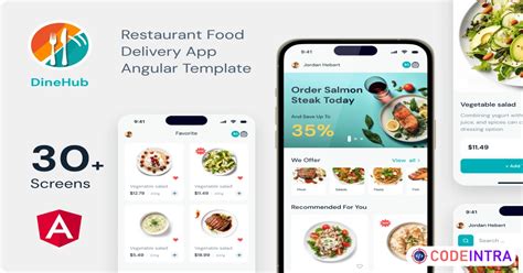 Dinehub Food Delivery Angular App With Backend Codeintra