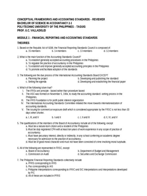 Cfas Reviewer Module 1 And 2 Pdf International Financial Reporting