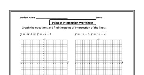 Day 1 HW Point Of Intersection Worksheet Pdf Google Drive