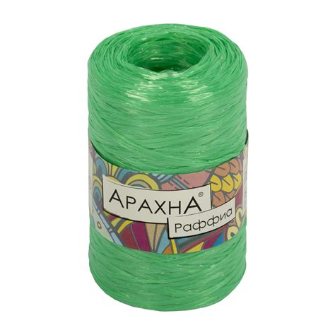 Пряжа ARACHNA "Raffia" 100% полипропилен 50 г ± 10 г 200 м №20 зеленый ...